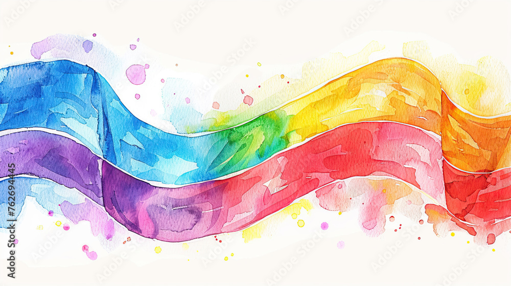 concept of Belonging Inclusion Diversity Equity DEIB or lgbtq, colorful rainbow ribbon art ...