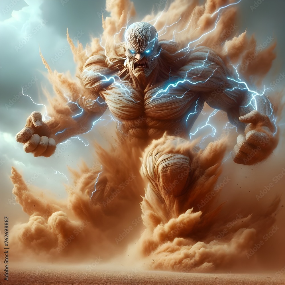 Ai generated illustration a human flying monster in the form of a giant ...