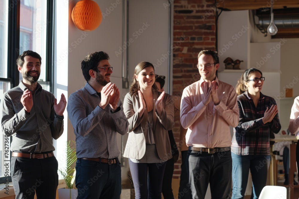 A diverse group of individuals standing side by side, posing for a ...
