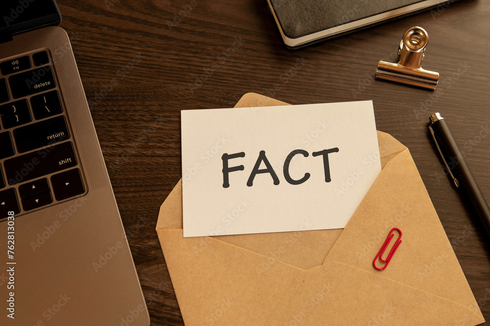 There is word card with the word FACT. It is as an eye-catching image ...