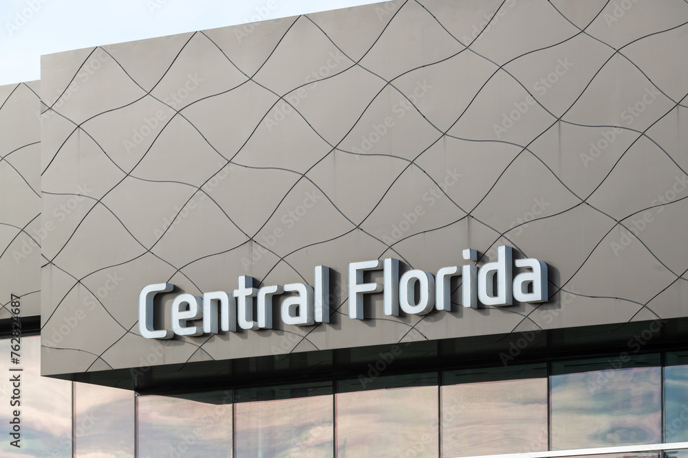 Orlando, Florida, USA-March 1, 2024: The exterior outside wall of a ...