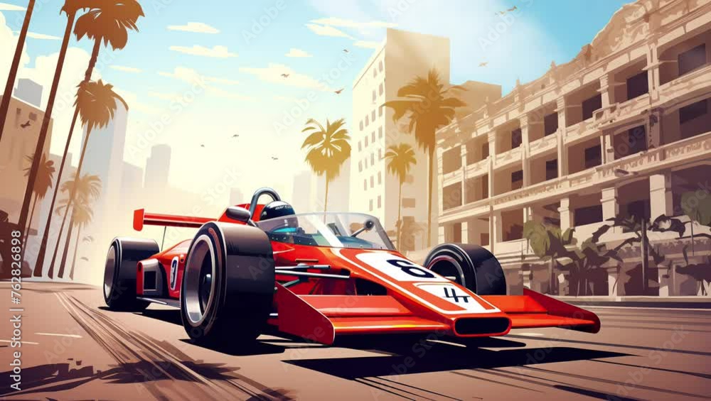 Vidéo Stock Race car tearing through the city with breathtaking speed ...