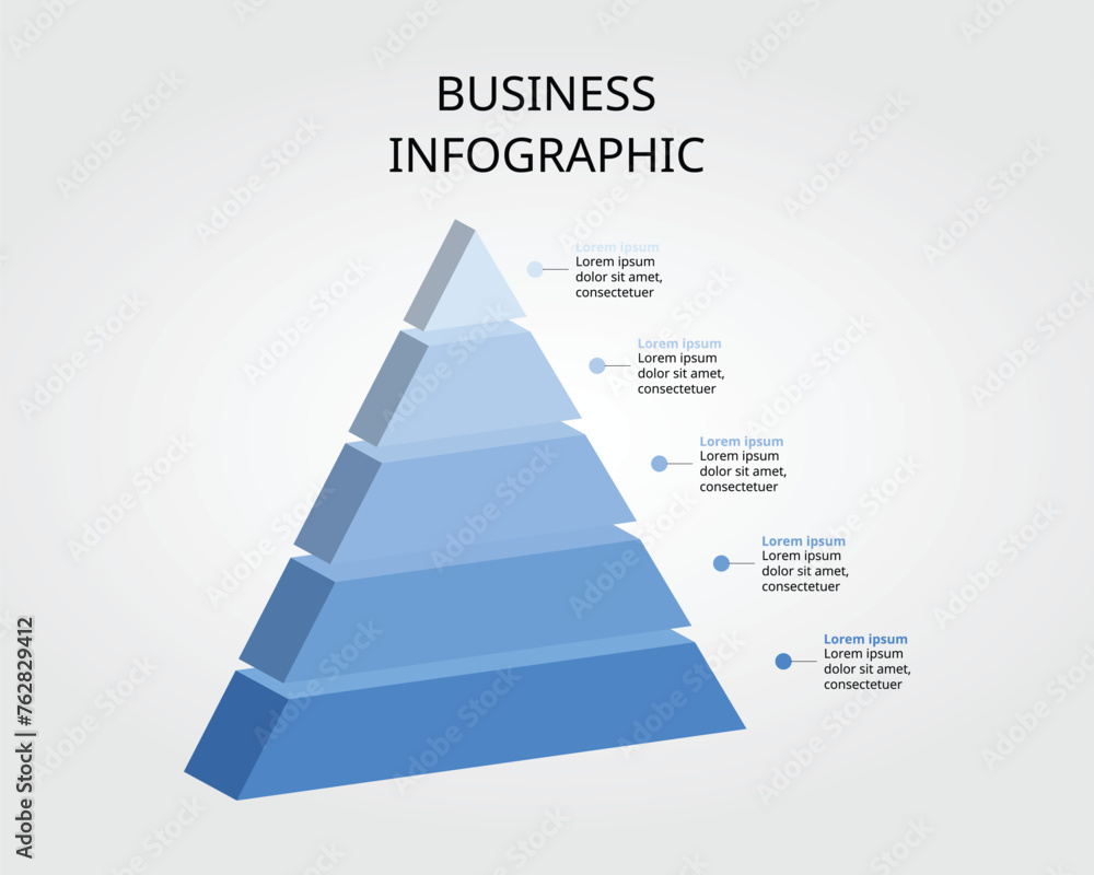 Poster pyramid chart template for infographic for presentation for 5 ...