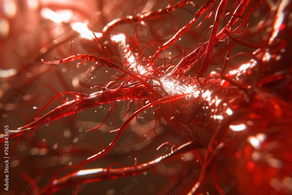 picture of arteries and capillaries in the body, 3D renderings, body ...