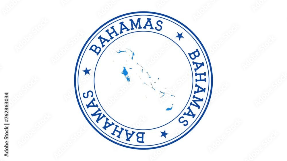Bahamas intro. Badge with the circular name and map of the country ...