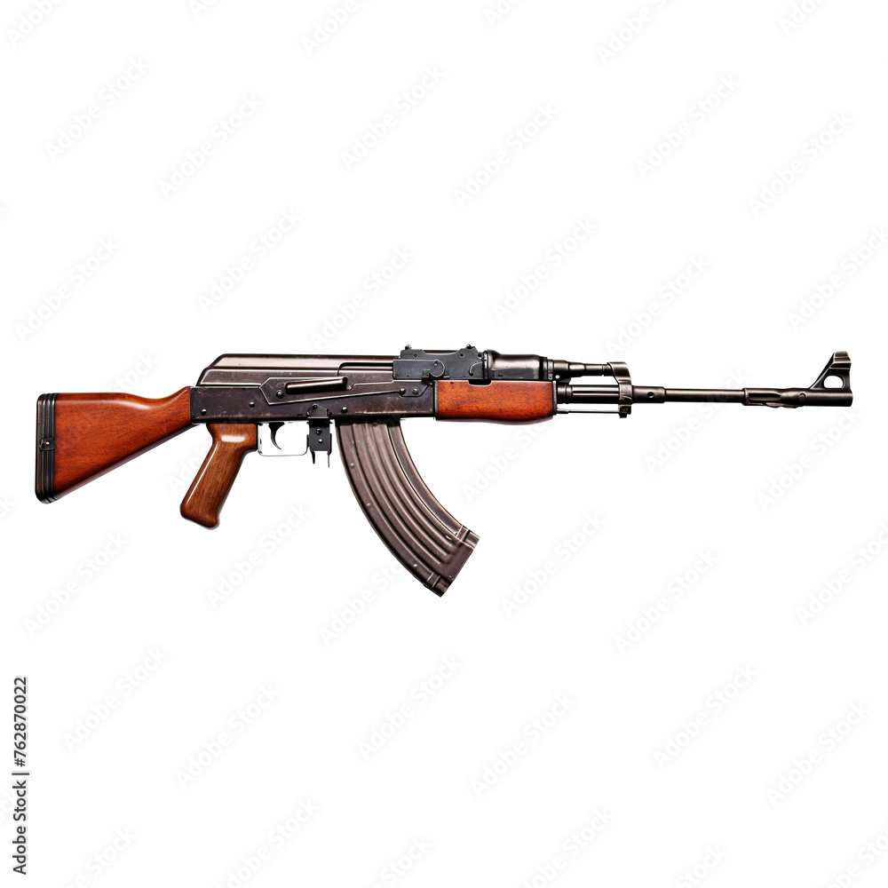 AK - 47 assault rifle on transparent background. PNG Generative AI ...