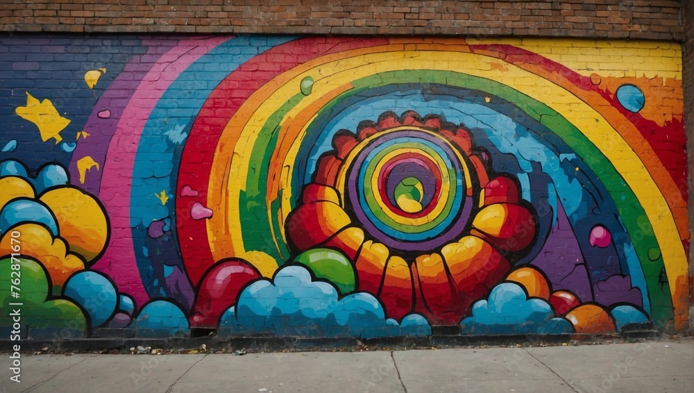 Rainbow Street Art: Capture a vibrant mural or graffiti artwork ...
