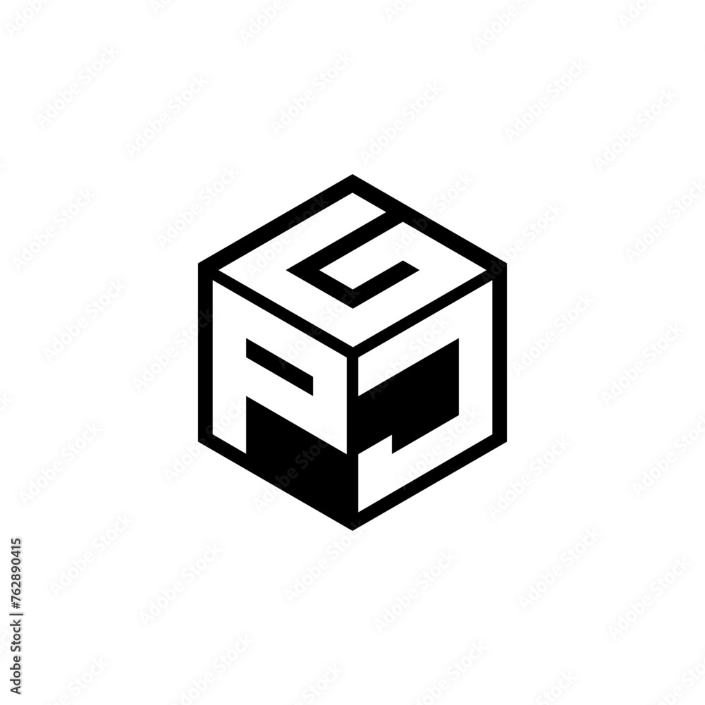 PJG letter logo design with white background in illustrator, cube logo ...
