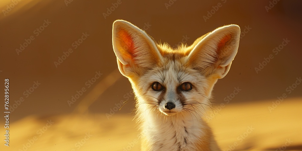 The graceful Fennec fox, known for its disproportionately large ears ...