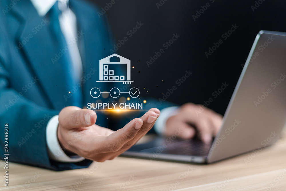 SCM, Supply Chain Management concept. Logistic and transport ...