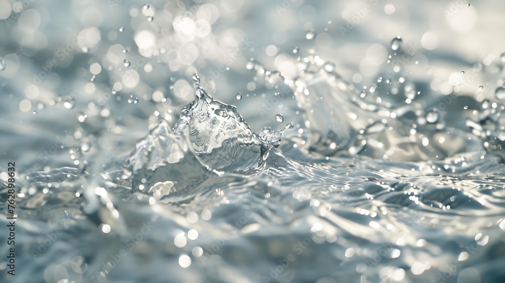 Blurred desaturated transparent clear calm water surface texture with ...