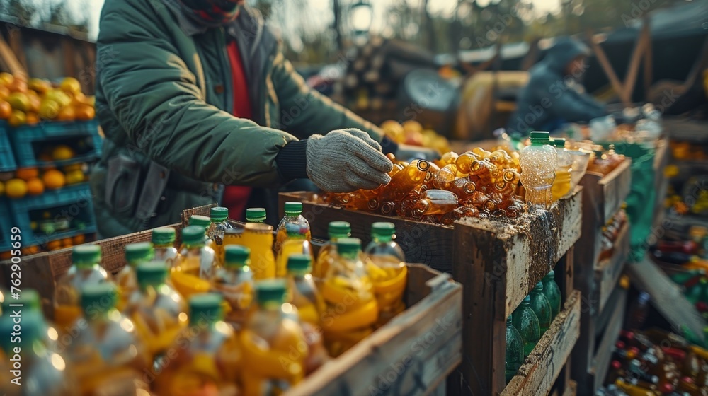 A green lifestyle, people incorporate recycled materials into their ...