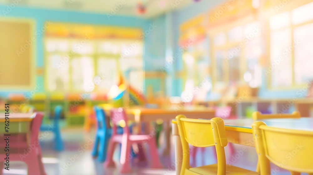 Kindergarten classroom school background Class room for children ...