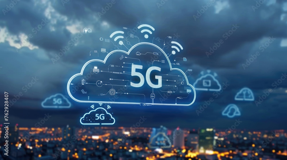 Advanced text 5G revolution, innovative data technologies that ...