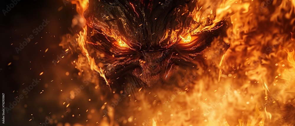 Embodiment of Fire, creature, fierce, intense, eyes, powerful, aura ...