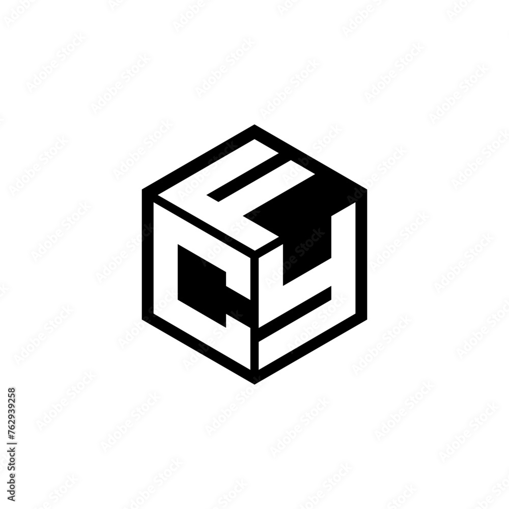 CYF letter logo design with white background in illustrator, cube logo ...