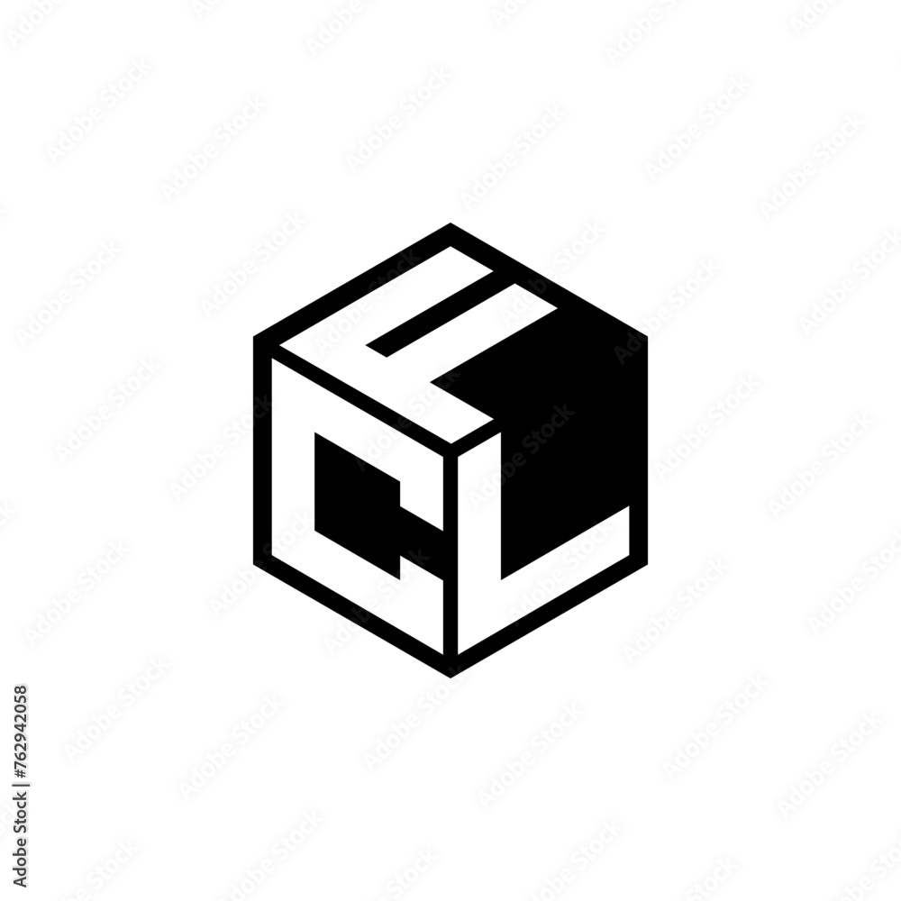 CLF letter logo design with white background in illustrator, cube logo ...
