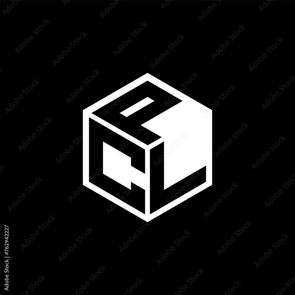 CLP letter logo design with black background in illustrator, cube logo ...