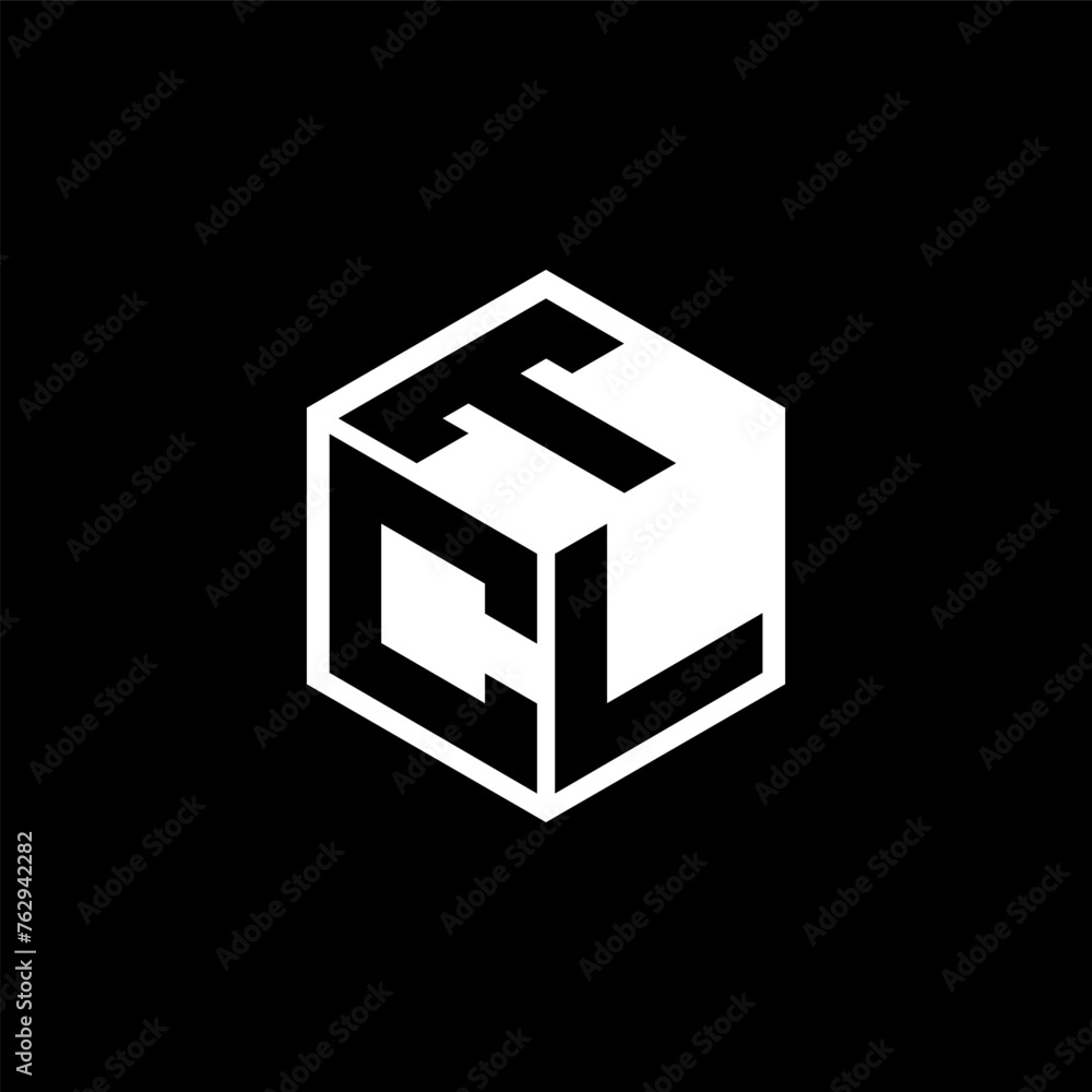 CLT letter logo design with black background in illustrator, cube logo ...