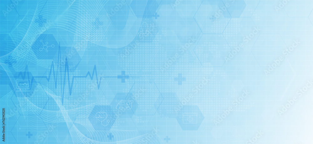 Health care and abstract geometric medical background with icons ...