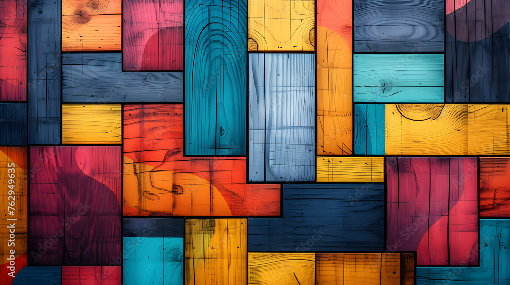 wood texture background incorporating elements of pixel art, with ...