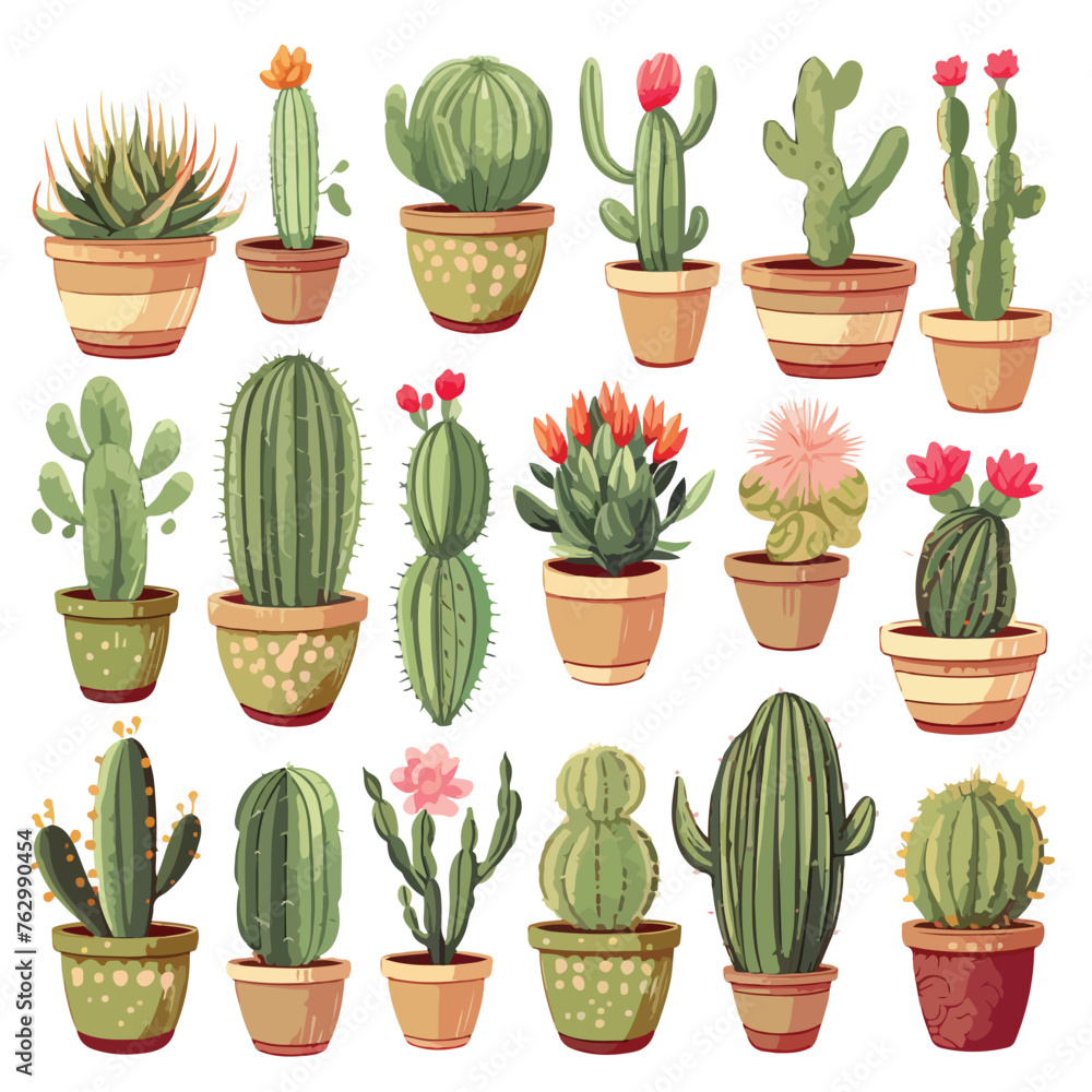 Cactus clipart succulent clipart isolated on white background Stock ...