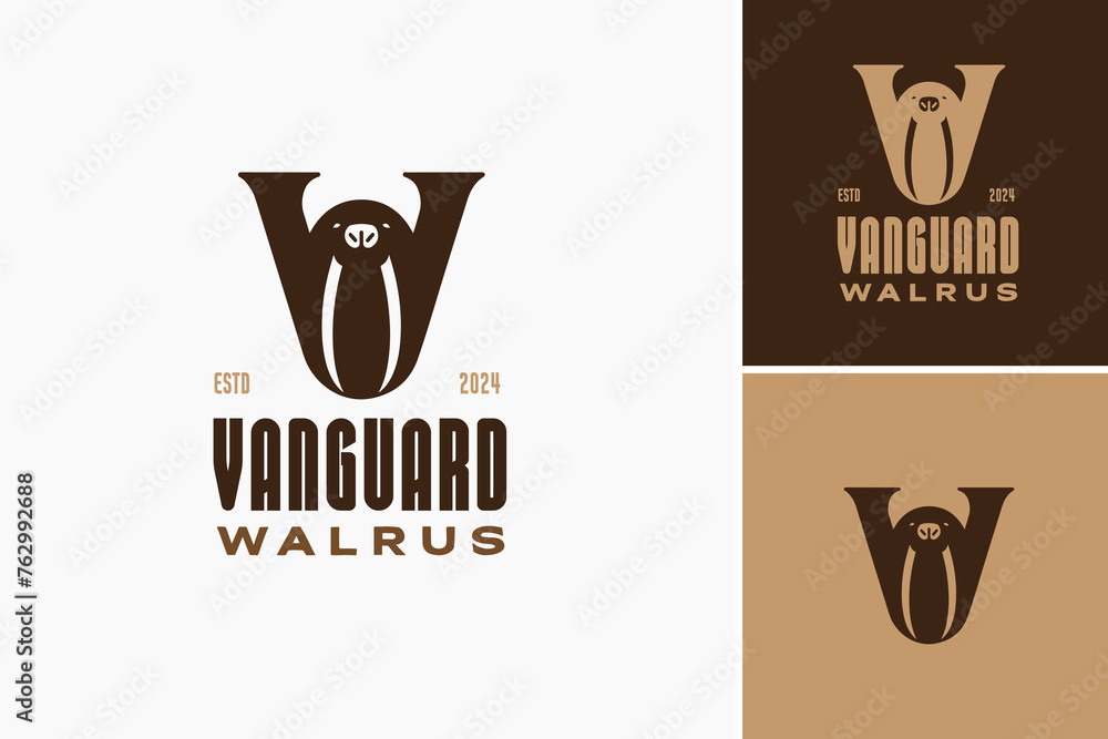 Vanguard Walrus Logo: The letter V transforms into a walrus ...