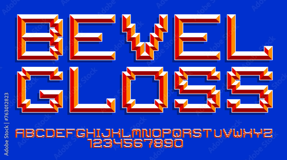 Minimal geometric cyberpunk font with facet effect, vector typeface in ...