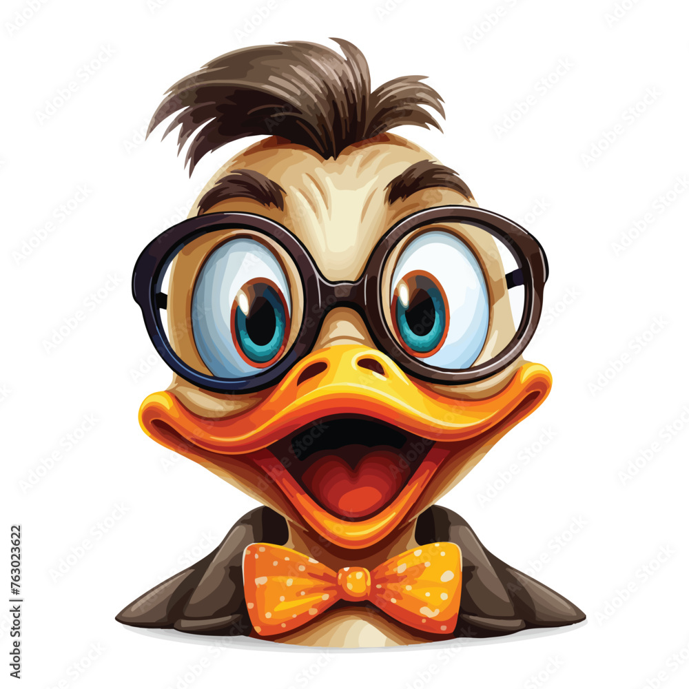 Nerd duck funny facial expression clipart clipart isolated Stock Vector ...