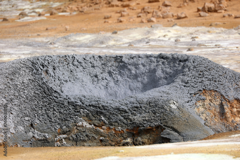 Mud springs and solfatars in the colorful high-temperature area of ...