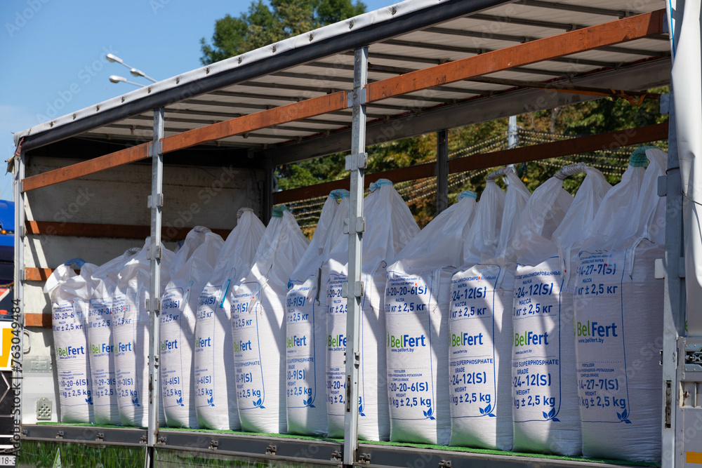 Chemical fertilizers Commercial products are packaged in bags and ...