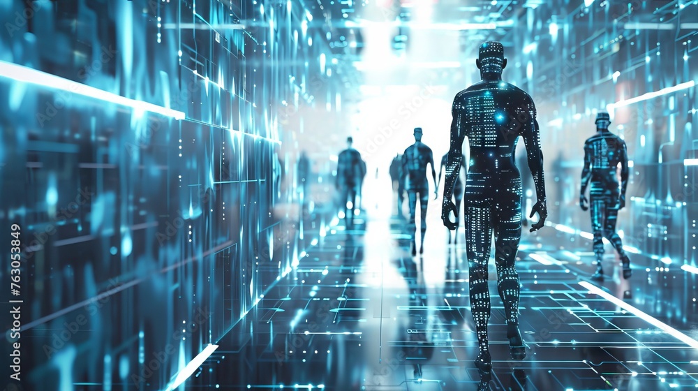 AI-powered NLP enabling human-machine communication, digital concept ...