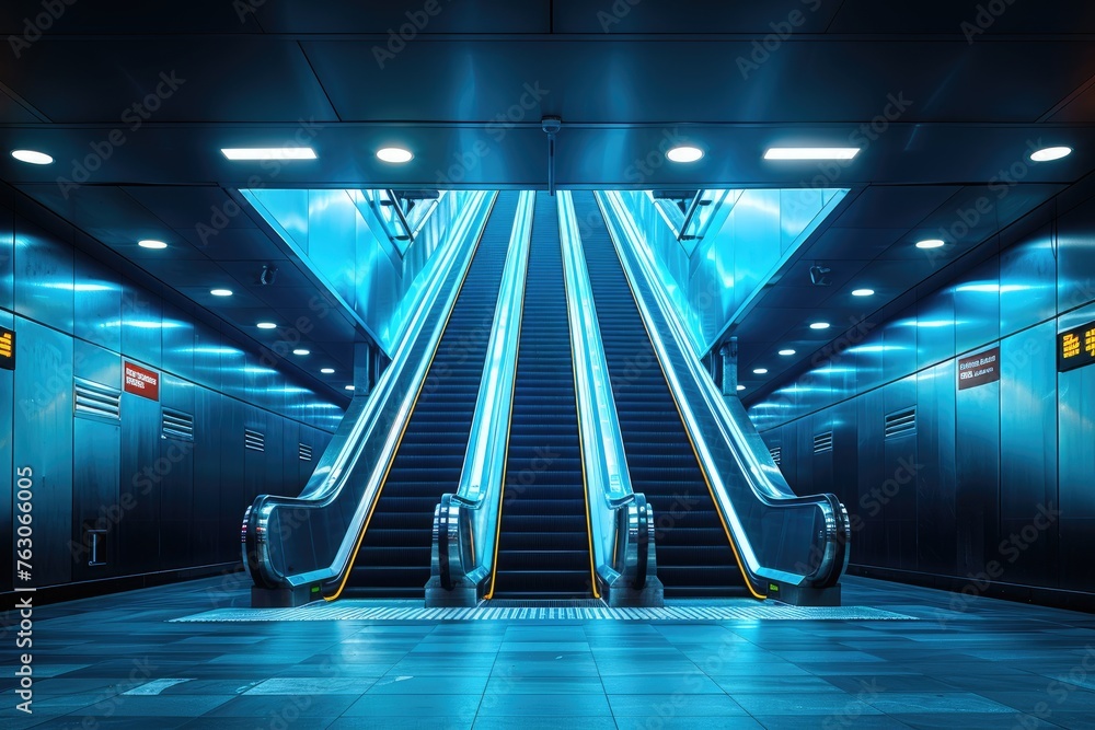 elevator escalator is moving staircase used as transportation between ...