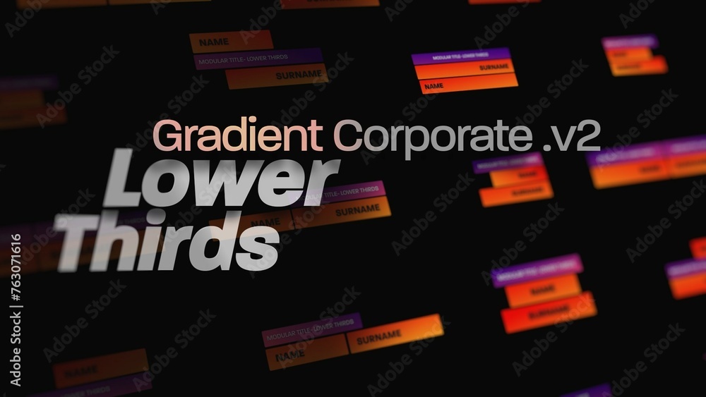 Gradient V2 Corporate Lower Thirds Stock Template | Adobe Stock