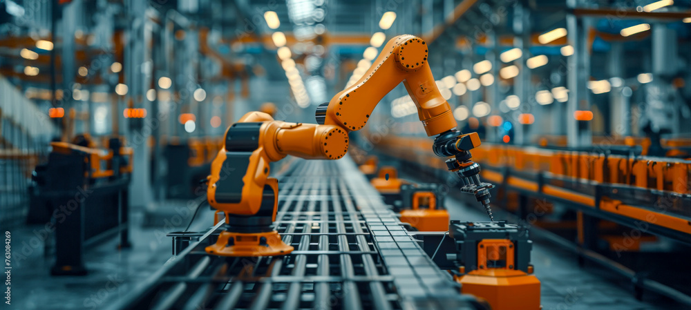 Advanced robotics technology in automated manufacturing Stock ...