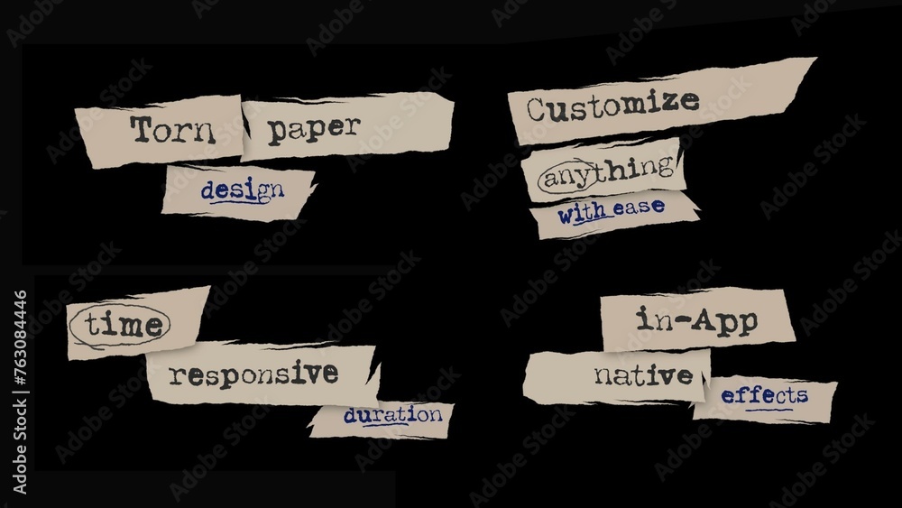 Torn Paper Stop Motion Titles Overlays Stock Template | Adobe Stock