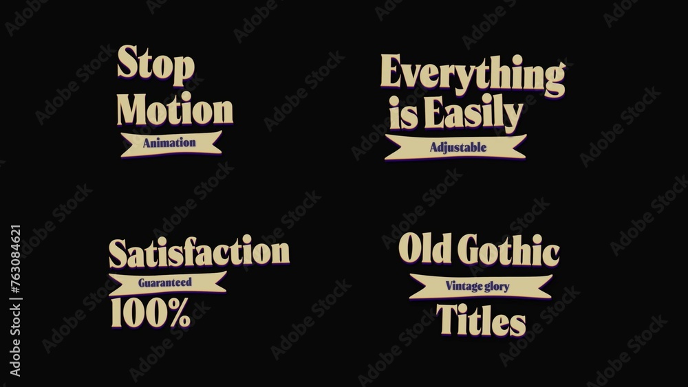Vintage Gothic Stop Motion Titles Overlays Stock Template | Adobe Stock
