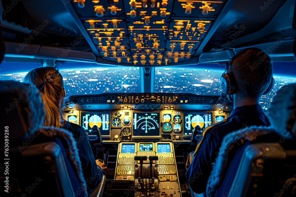 Male and Female Pilots Commanding an International Flight in the ...