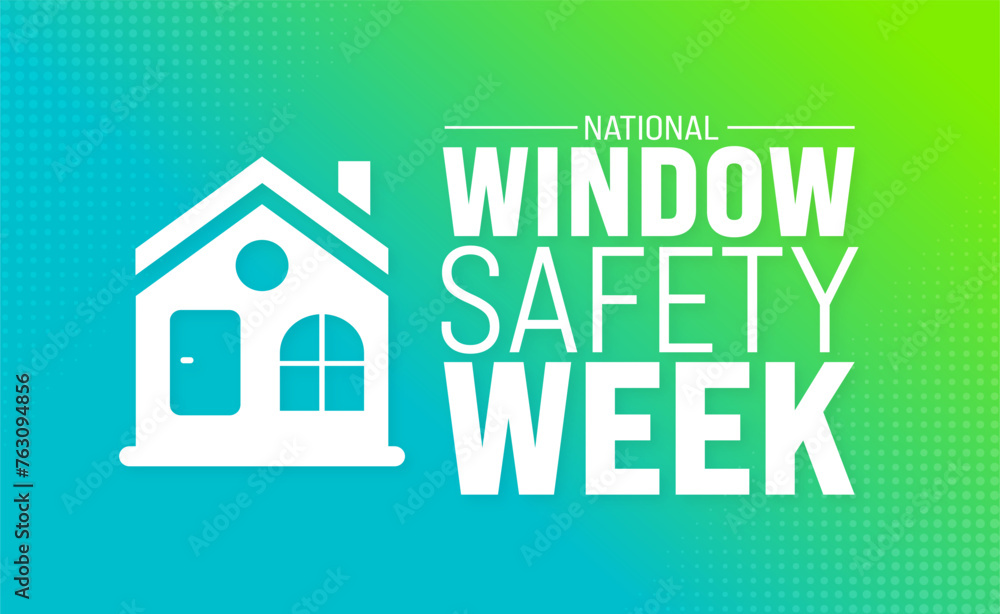 April is National Window Safety Week background template. Holiday ...