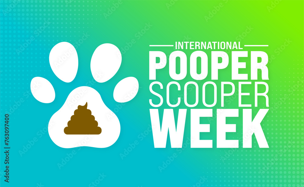 April is International Pooper Scooper Week background template. Holiday ...