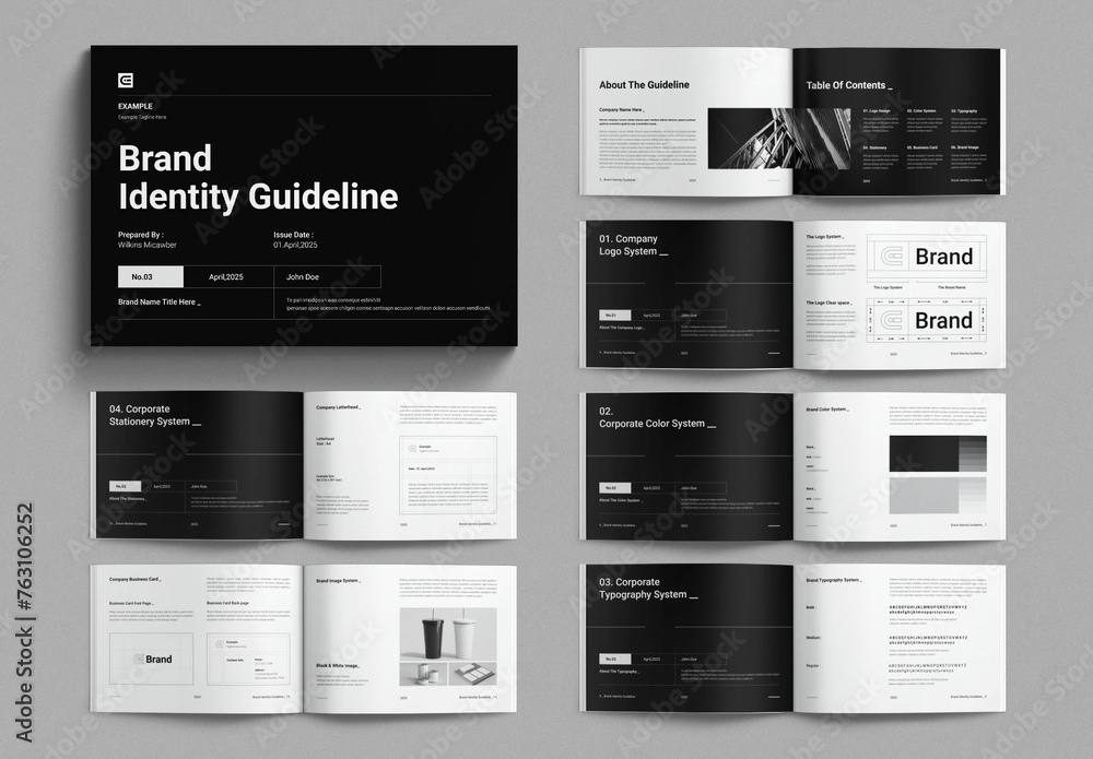 Brand Identity Guidelines Template Landscape Stock Template | Adobe Stock