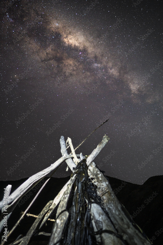 Astrophotography shot of the Milky Way Galaxy taken at the beach in ...