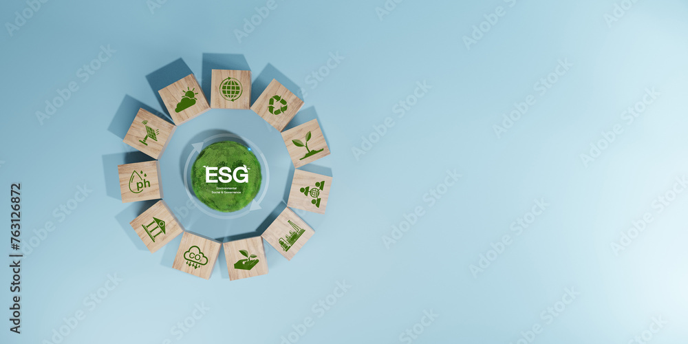 ESG environment social governance concept.Business cooperation for a ...