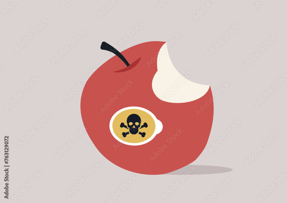 Forbidden Fruit, The Allure of a poisoned Apple, A bright red apple ...