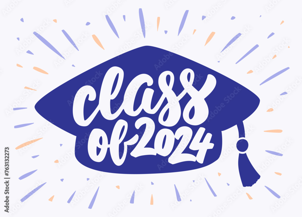 Class of 2024. Vector handwritten lettering. Stock Vector | Adobe Stock