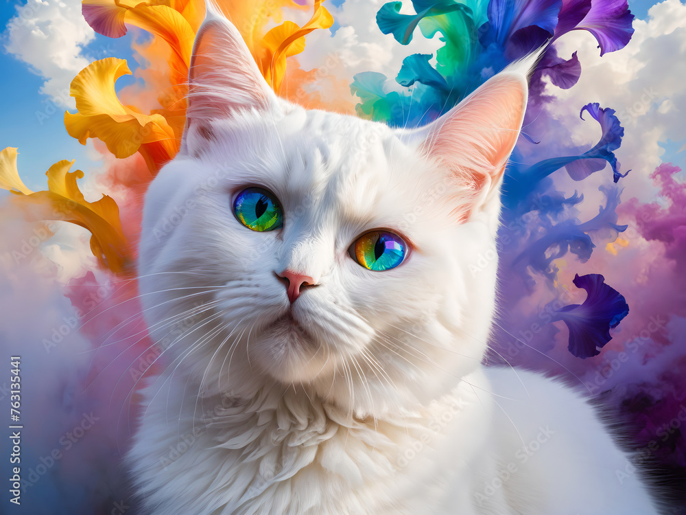 In a mesmerizing display of feline allure, a cat boasts a coat that ...