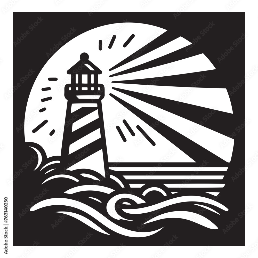 Lighthouse Vector, Lighthouse Silhouette for laser cutting, and ...