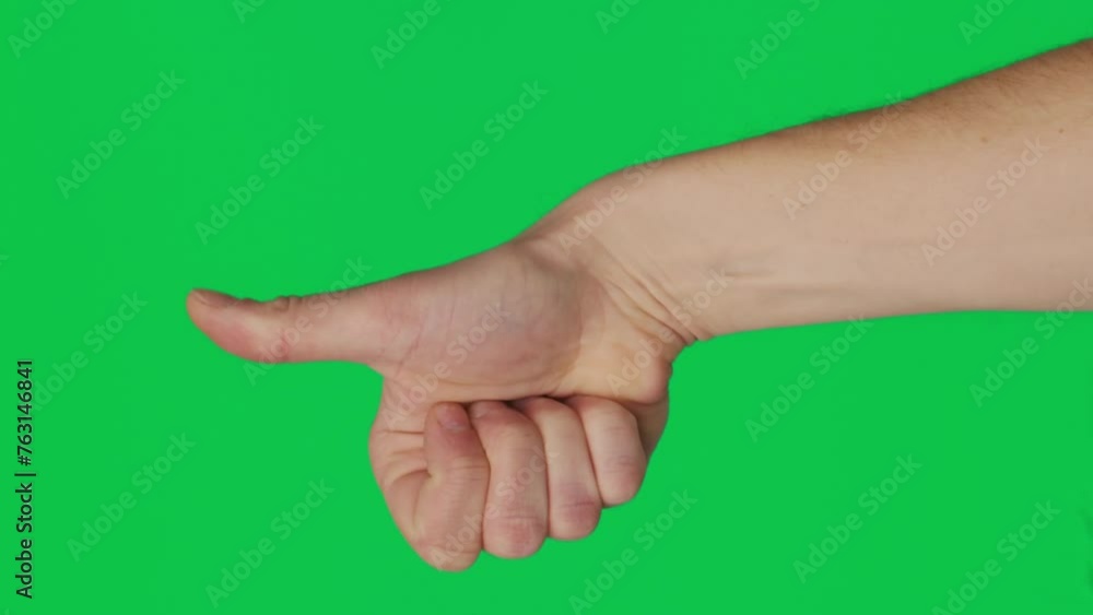 Male hand touching, clicking, tapping, sliding and swiping on chroma ...