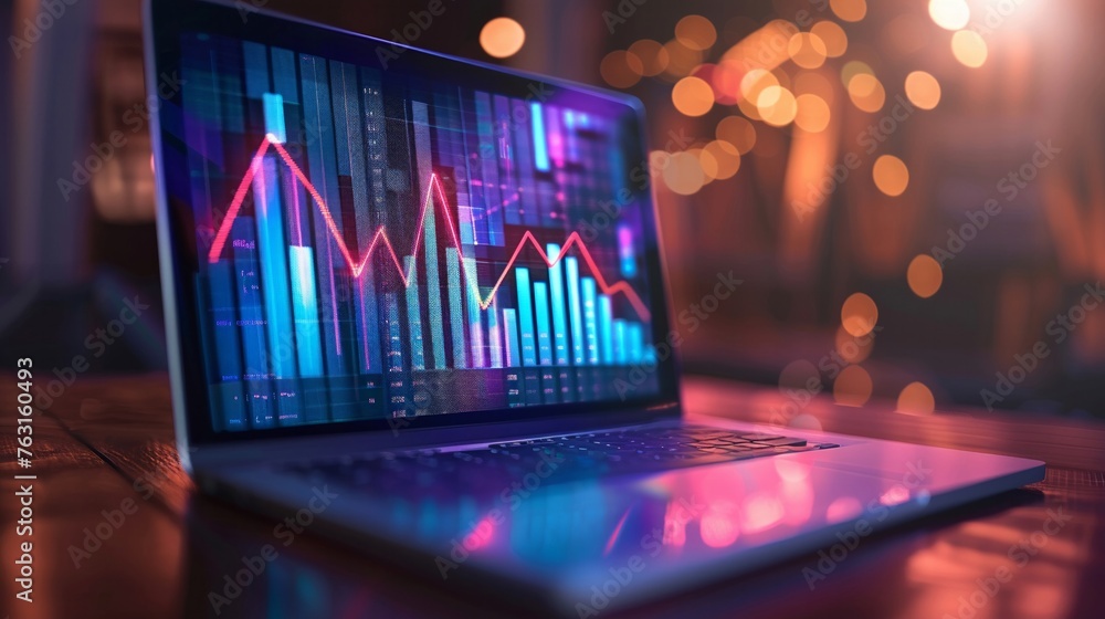 Laptop with cybersecurity software detecting a threat through a ...