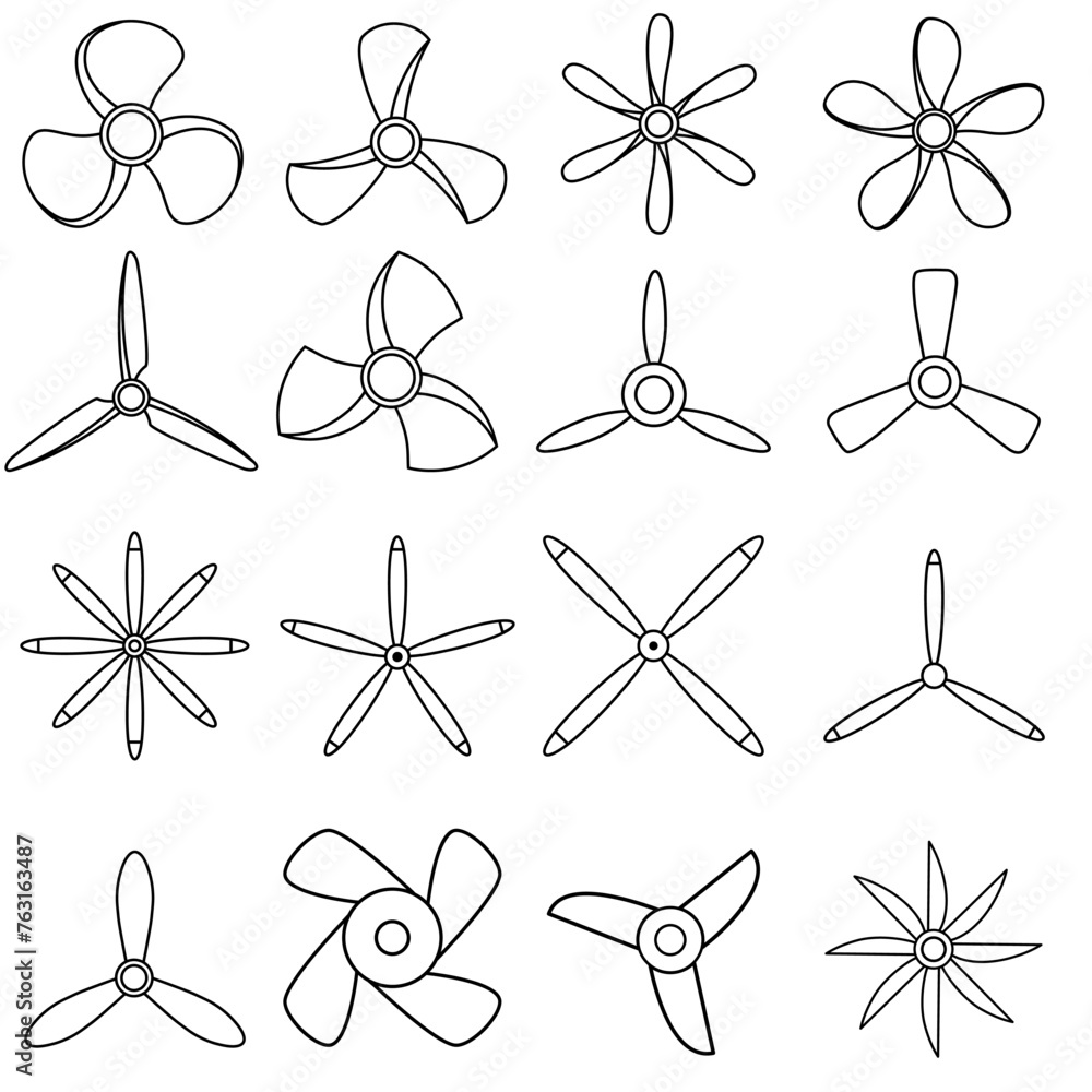 Adobe Illustrator ArtPropeller icon vector set. Screw illustration sign ...